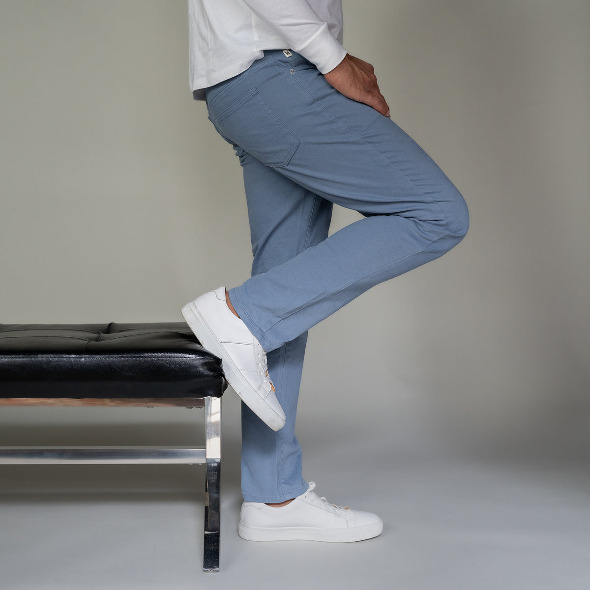 Italian 5-Pocket Pants, Slate | Peter Manning NYC