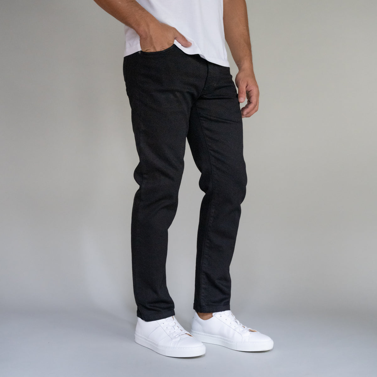 Premium Italian Denim Slim Fit, Black | Peter Manning NYC