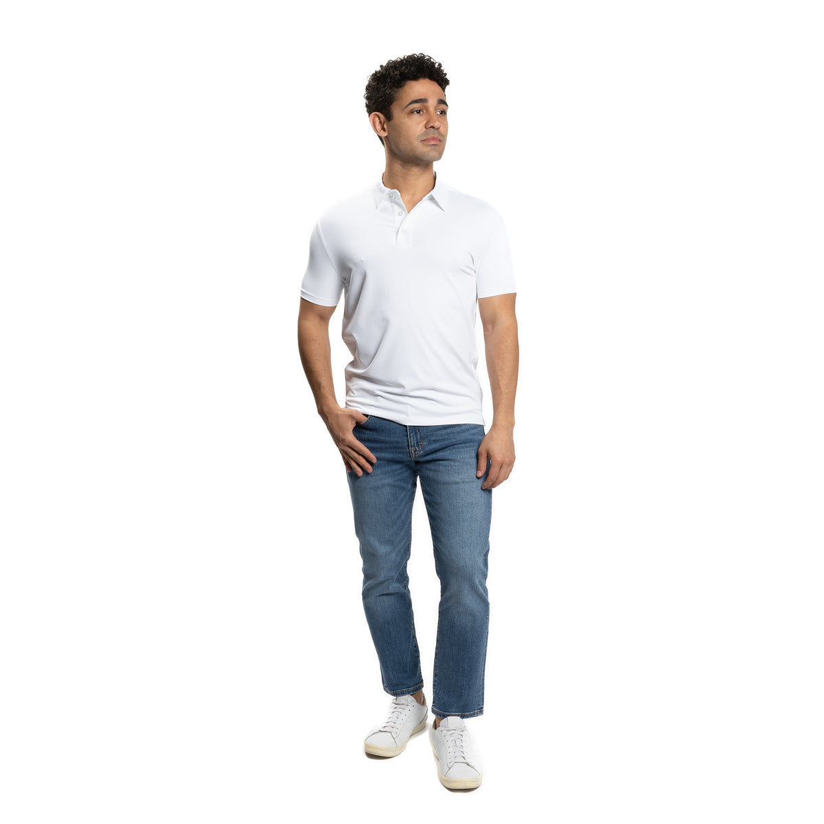 Tech Polos, White | Peter Manning NYC