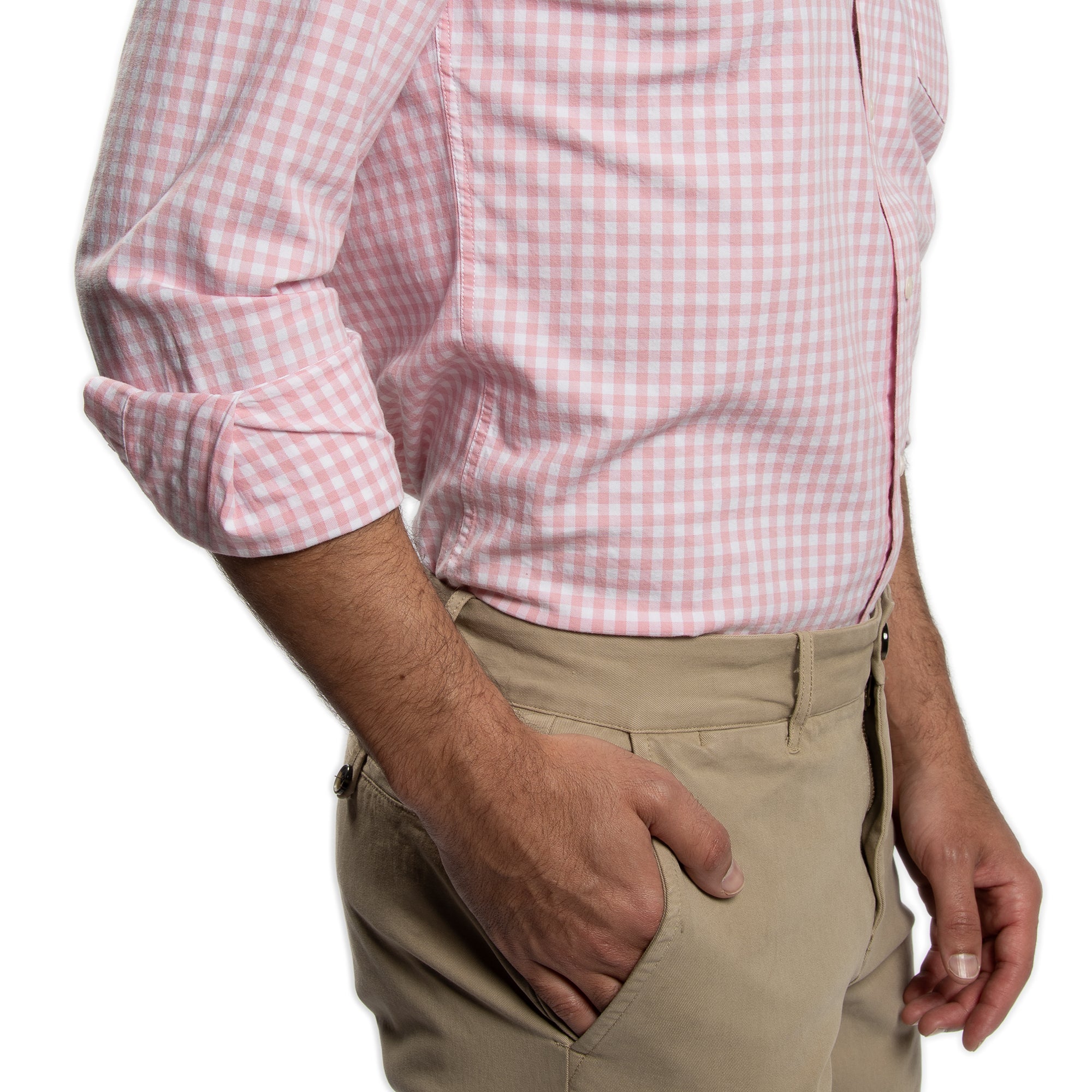 Everyday Stretch Oxford Standard Fit, Pink Gingham | Peter Manning NYC