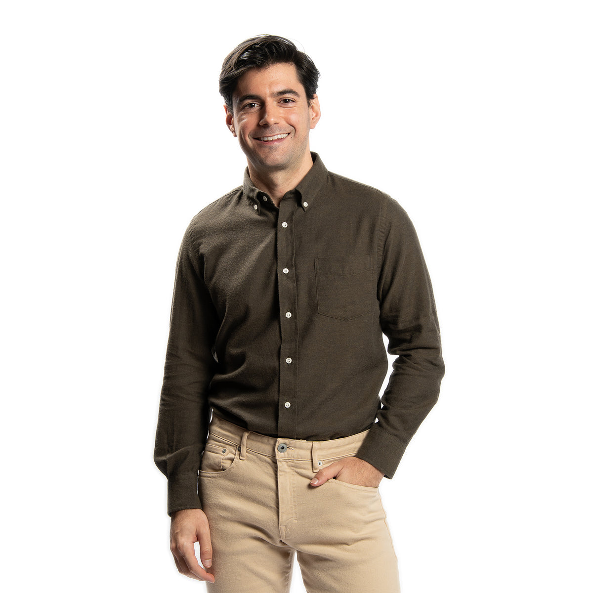 Merino Wool Shirts, Brown | Peter Manning NYC