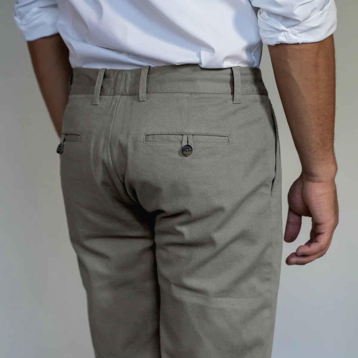 Stretch Chinos Standard Fit, Grey | Peter Manning NYC