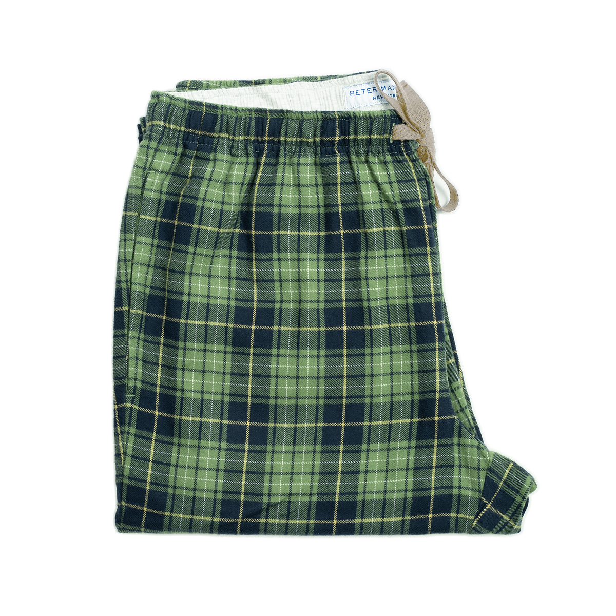 Flannel Pajama Pants, Olive Check | Peter Manning NYC