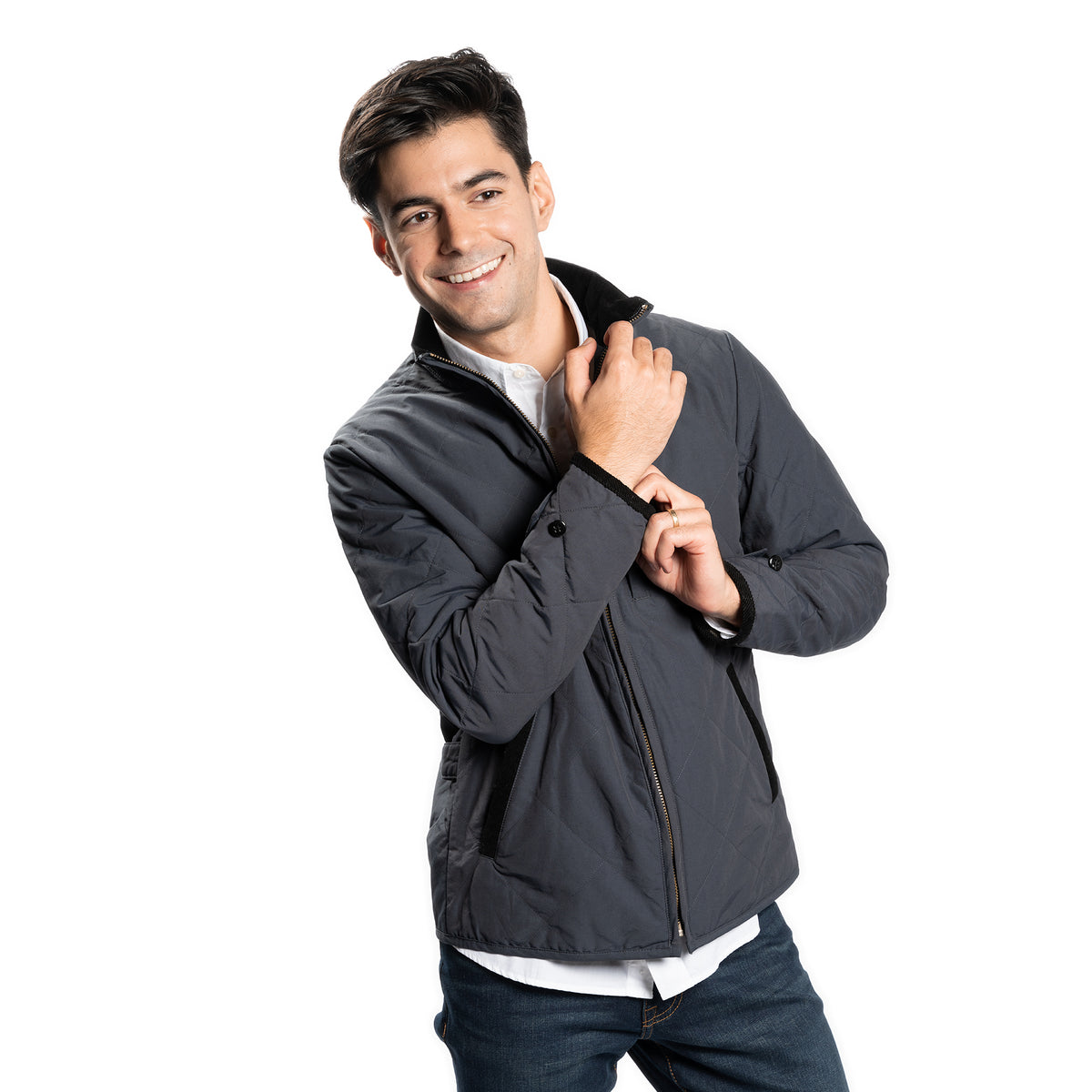 Quilted Jacket, Navy | Peter Manning NYC