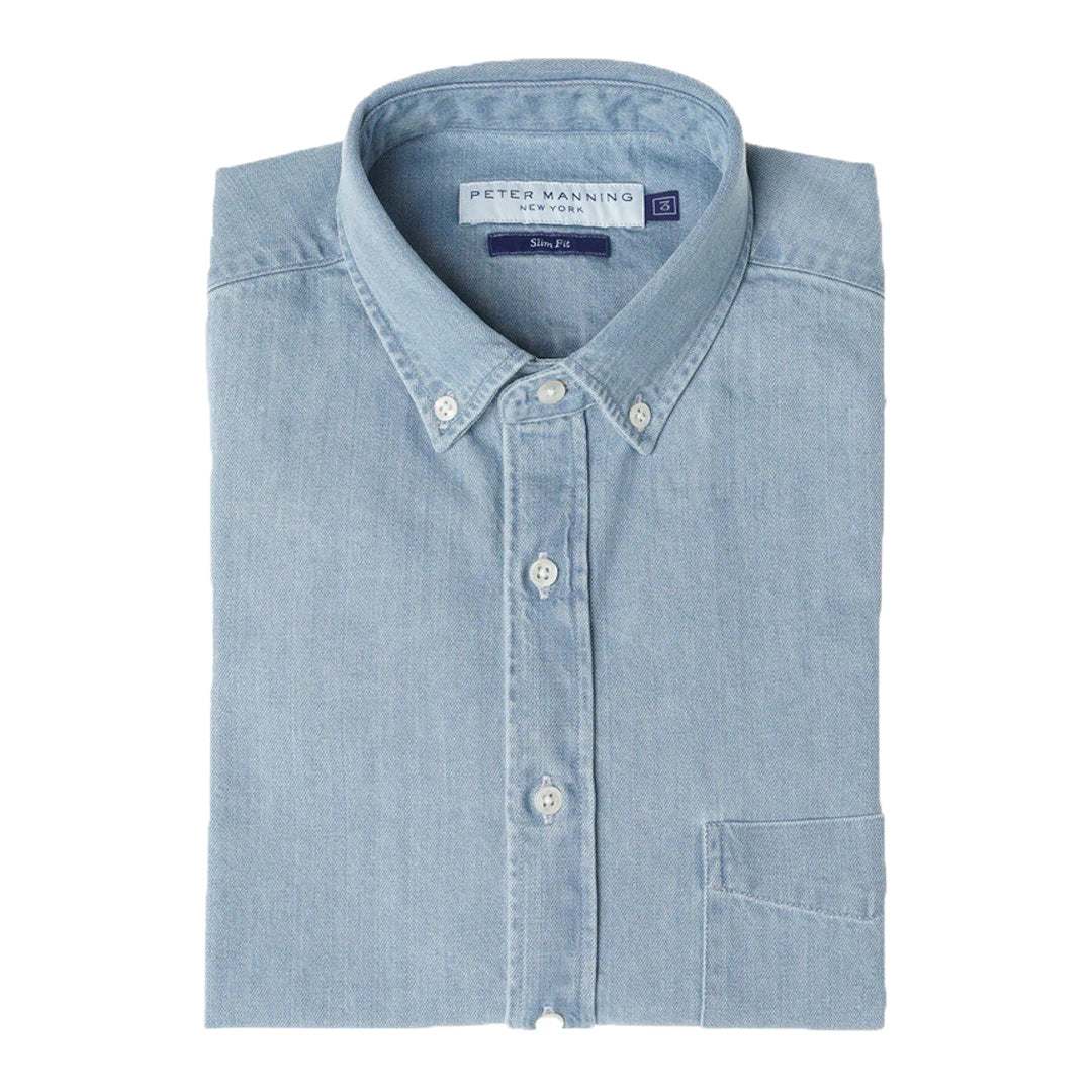 Denim Shirts Slim Fit, Light Wash | Peter Manning NYC