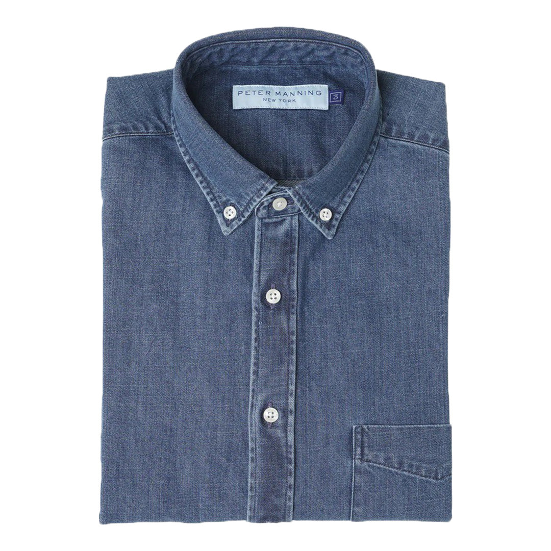 Denim Shirts Standard Fit, Medium Wash | Peter Manning NYC